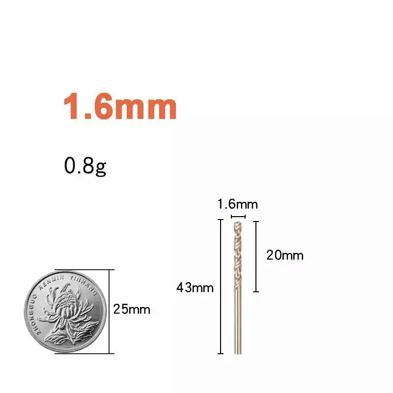 Кобальтовые спиральные сверла из быстрорежущей стали 0,5-14 мм 1.6mm-2Pcs