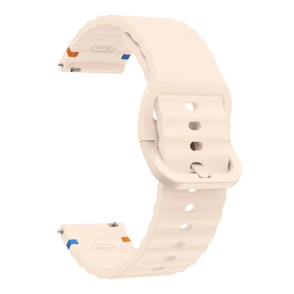 Ремешок силиконовый YEELUSEE 20 мм, белый/light pink