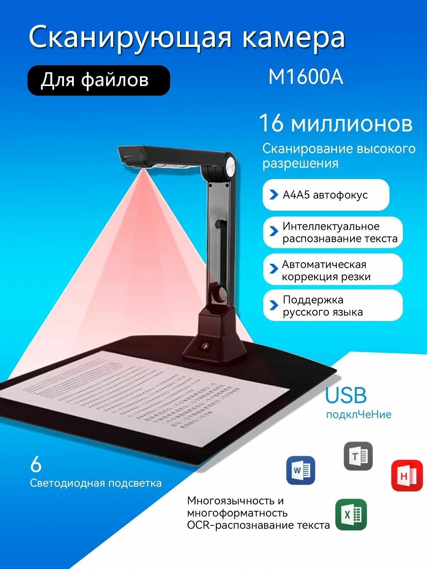 Эксклюзивная документкамера M1600 для образовательных учреждений
