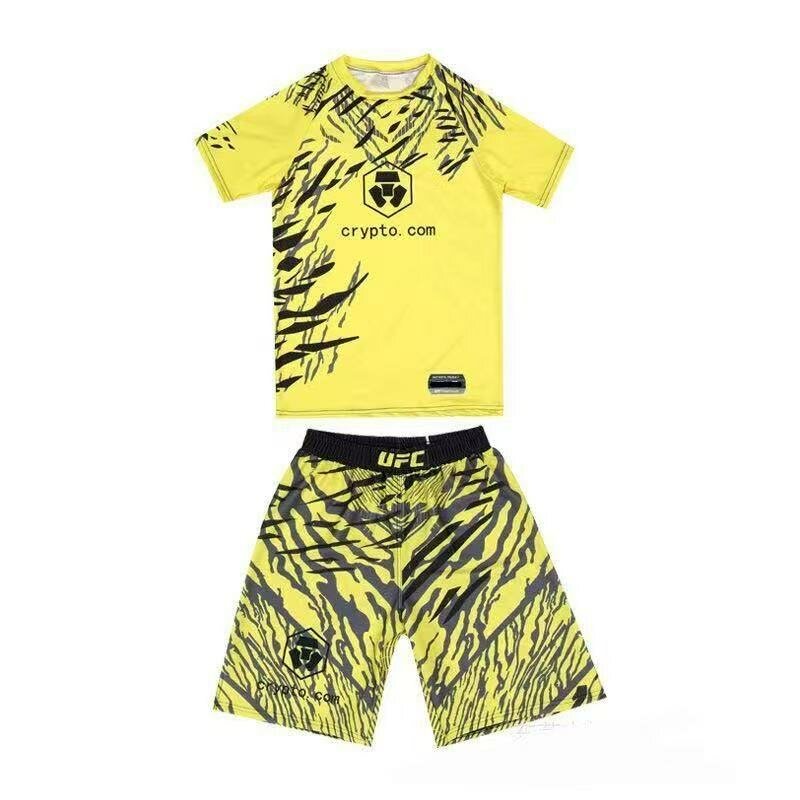 Спортивная одежда для ММА для мужчин и женщин, спортивный костюм для фитнеса UFC с коротким рукавом и шортами, боксерский костюм, быстросохнущий комплект для саньда.