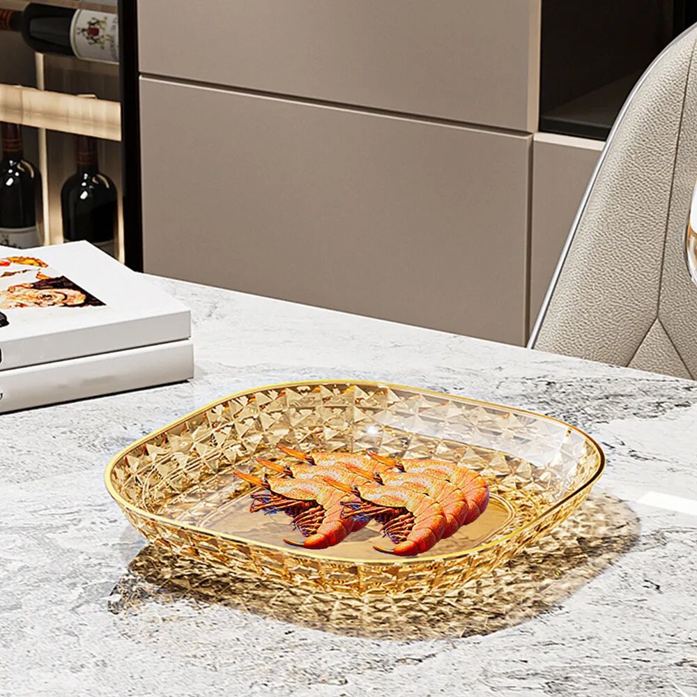 Тарелка "фруктовая тарелки многофункциональная" 15 см 1 шт золотой