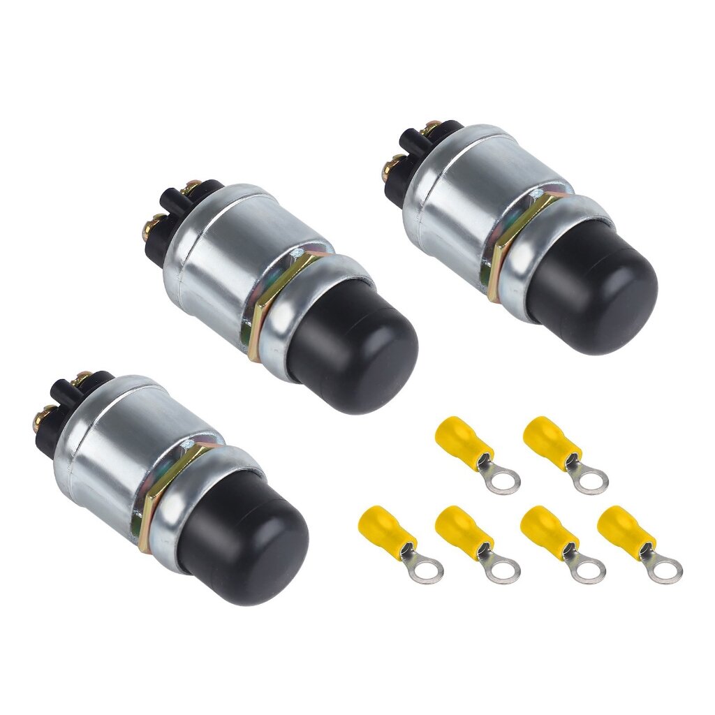 Сверхмощные Водонепроницаемые Переключатели Запуска Двигателя 12V/24V 50A, прочная Металлическая Кнопка Запуска для Автомобильных и Морских Применений