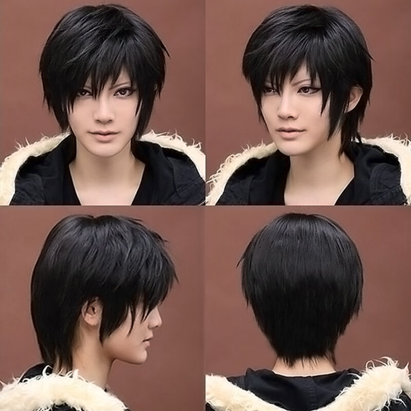 Мужской черный парик / Универсальный парик для косплея / Boy's Kylin Black Hair
