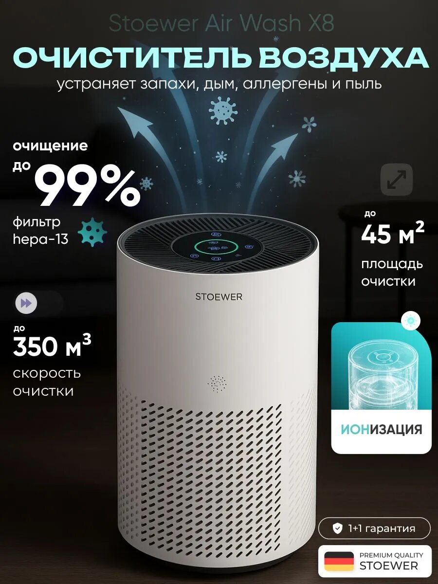 Очиститель воздуха Stoewer Air Wash Х8, очиститель воздуха для дома