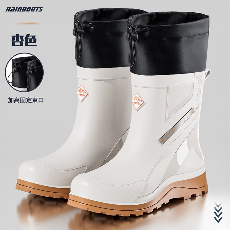 Мужские модные резиновые сапоги, удобные, универсальные ботинки на мягкой подошве для рыбалки на открытом воздухе, нескользящие кухонные ботинки, водонепроницаемые ботинки для мытья автомобилей. Размер обуви. EU:39