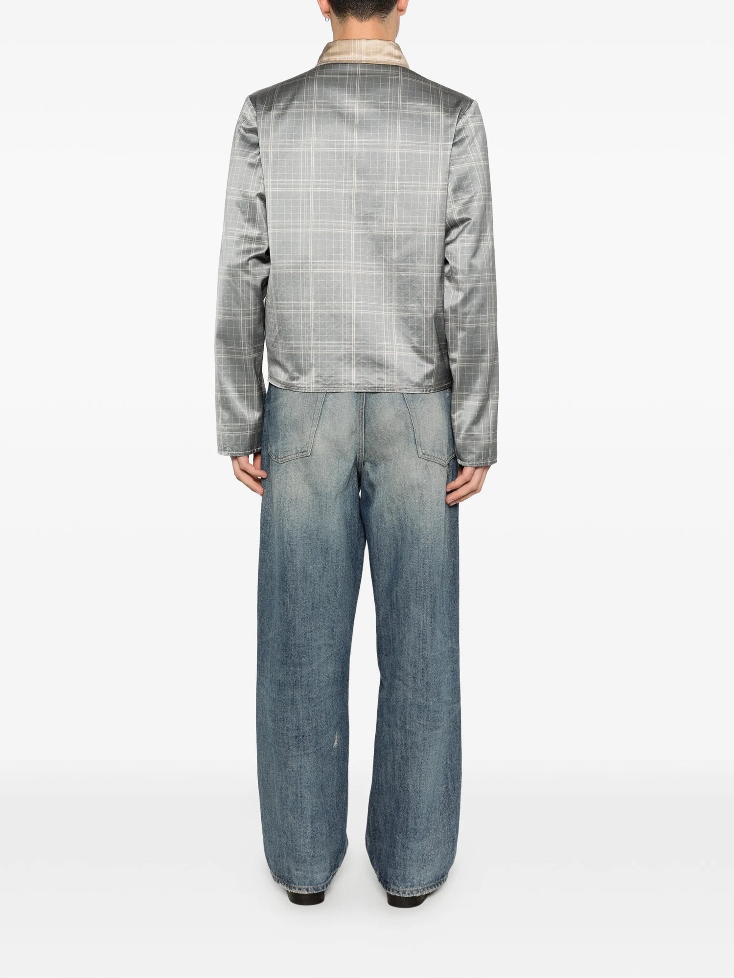 Куртка DIESEL Check buttoned jacket, размер 50 EU, серый — фото 1