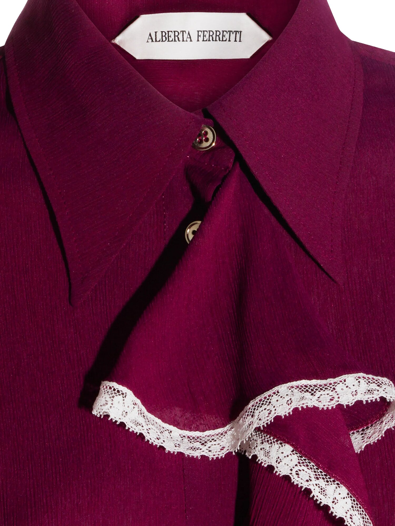 Рубашка Alberta Ferretti Ruffled shirt, размер 46 — фото 1