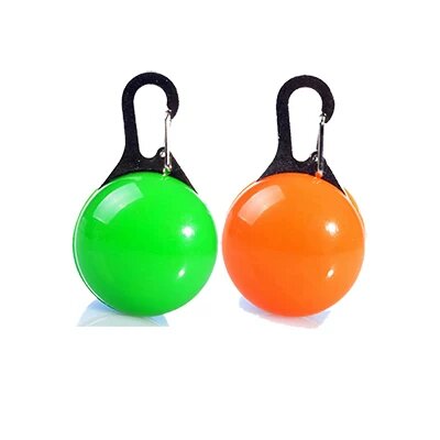 Светящийся ошейник для собак с LED-фонариком для предотвращения ДТП, смешанный зеленый и оранжевый, средний размер, 2