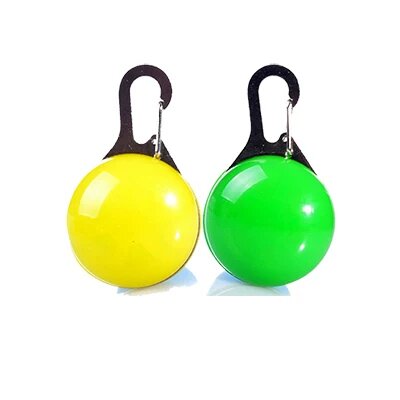 Светящийся ошейник для собак с LED-фонариком для предотвращения ДТП, смешанный зеленый и желтый, средний размер, 2