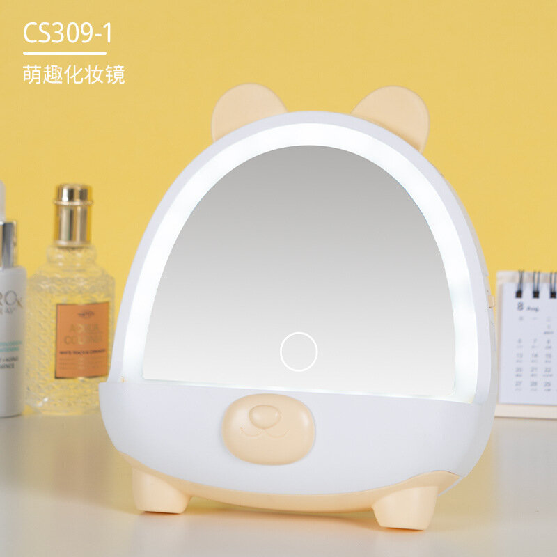 Зеркало для макияжа Net Celebrity Female Fill Light Small Mirror Ins Wind, сенсорное, 3-ступенчатое затемнение