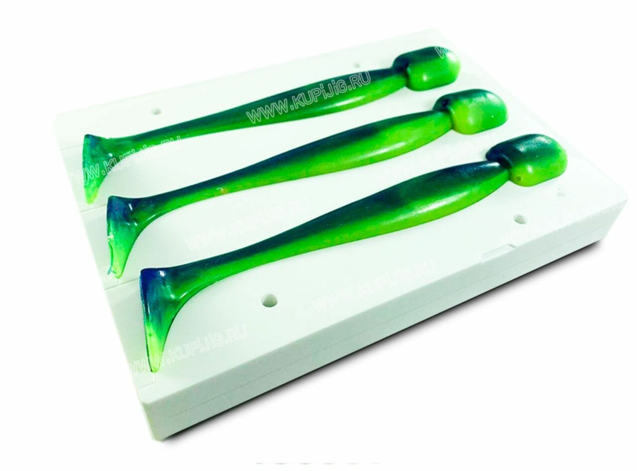 Chapy Tail 5.7" 145 мм DUOCOLOR Форма многоместная из акрилового камня для литья двухцветных рыболовных силиконовых приманок