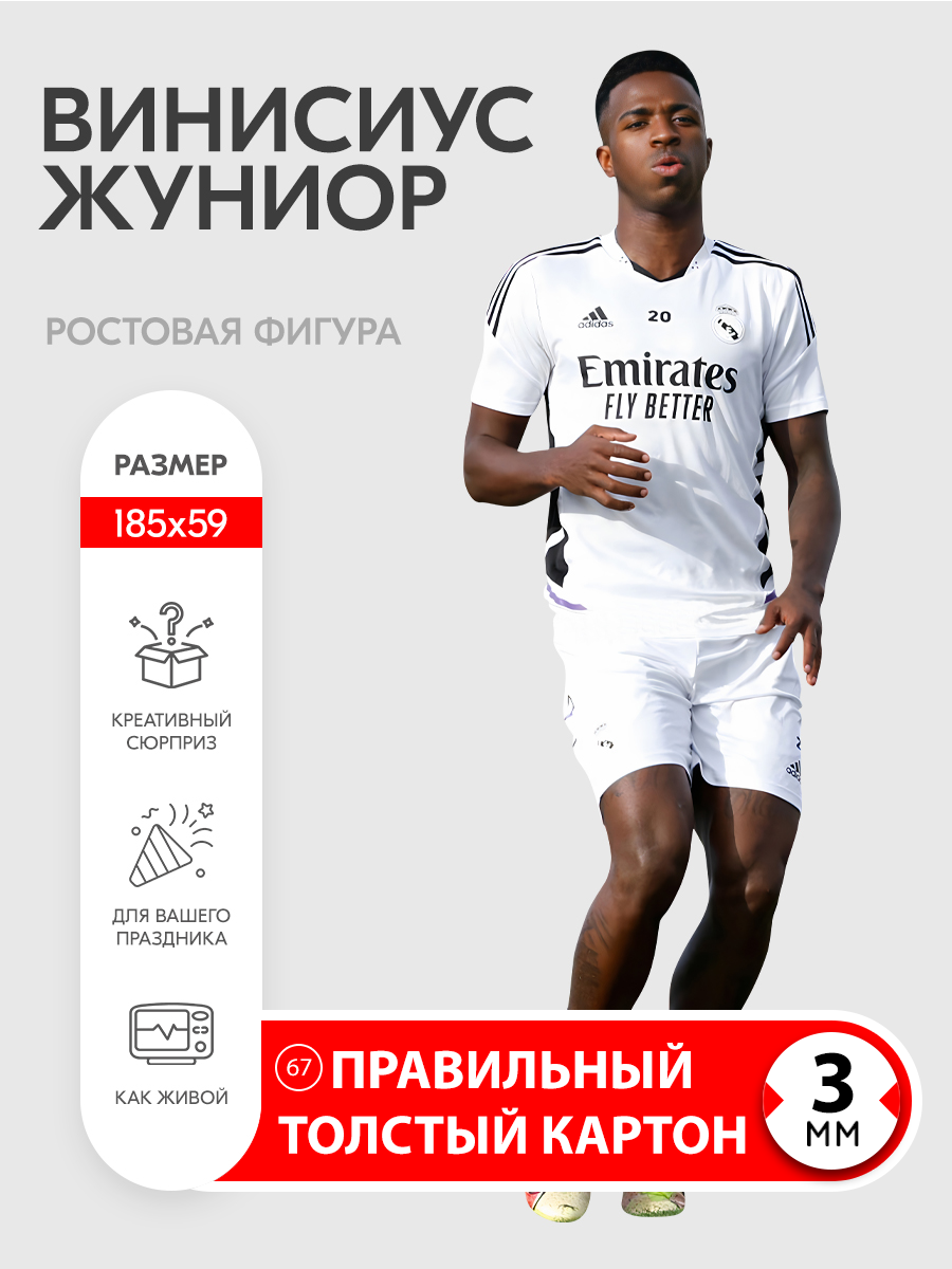 Аксессуар для фотосессий, Винисиус Жуниор, футбол, ростовая фигура
