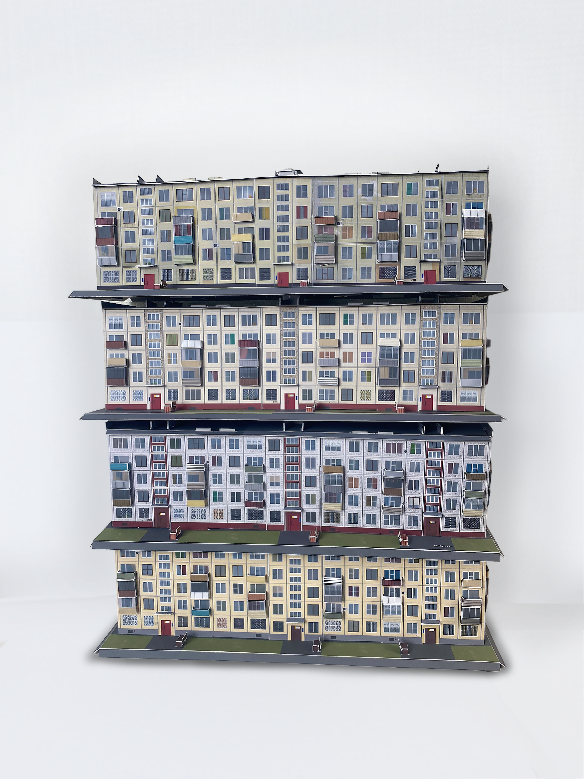 Набор хрущевок. Сборные модели панелек без клея и ножниц. Серия 1-507