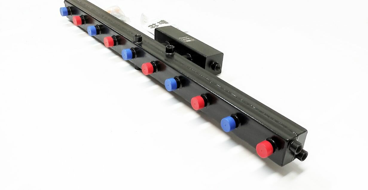 Гидравлический разделитель модульного типа вертикальный DIAL STEEL GRM V 5х60, 60 квт, 5 выходов, гидрострелка 5 контуров модульного типа, вертикальный, для систем отопления частного дома, сталь