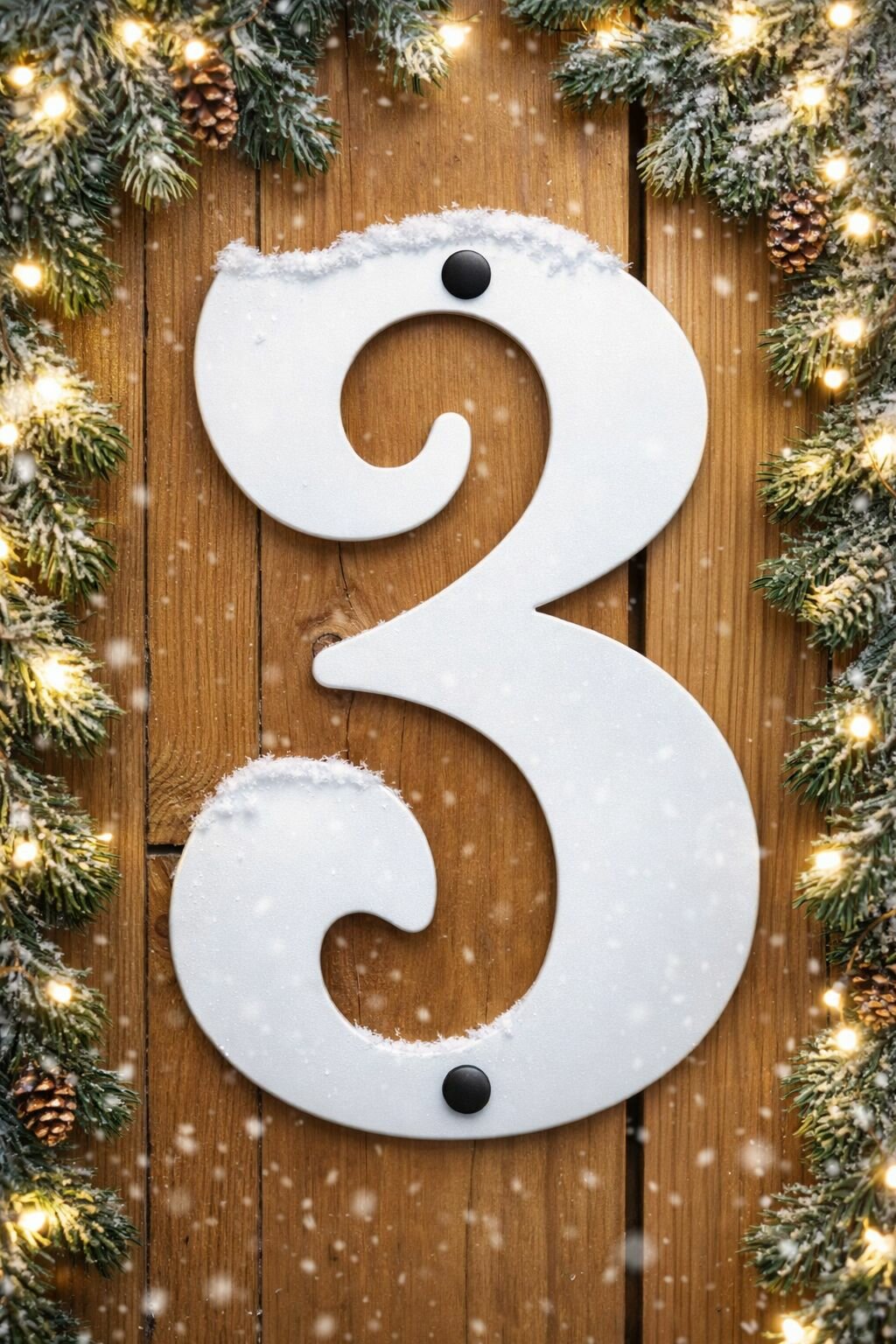 Цифра большая 3 170х110 мм металл 0.5-0.7 мм белая. Цифры на дверь, номер квартиры (Ф)