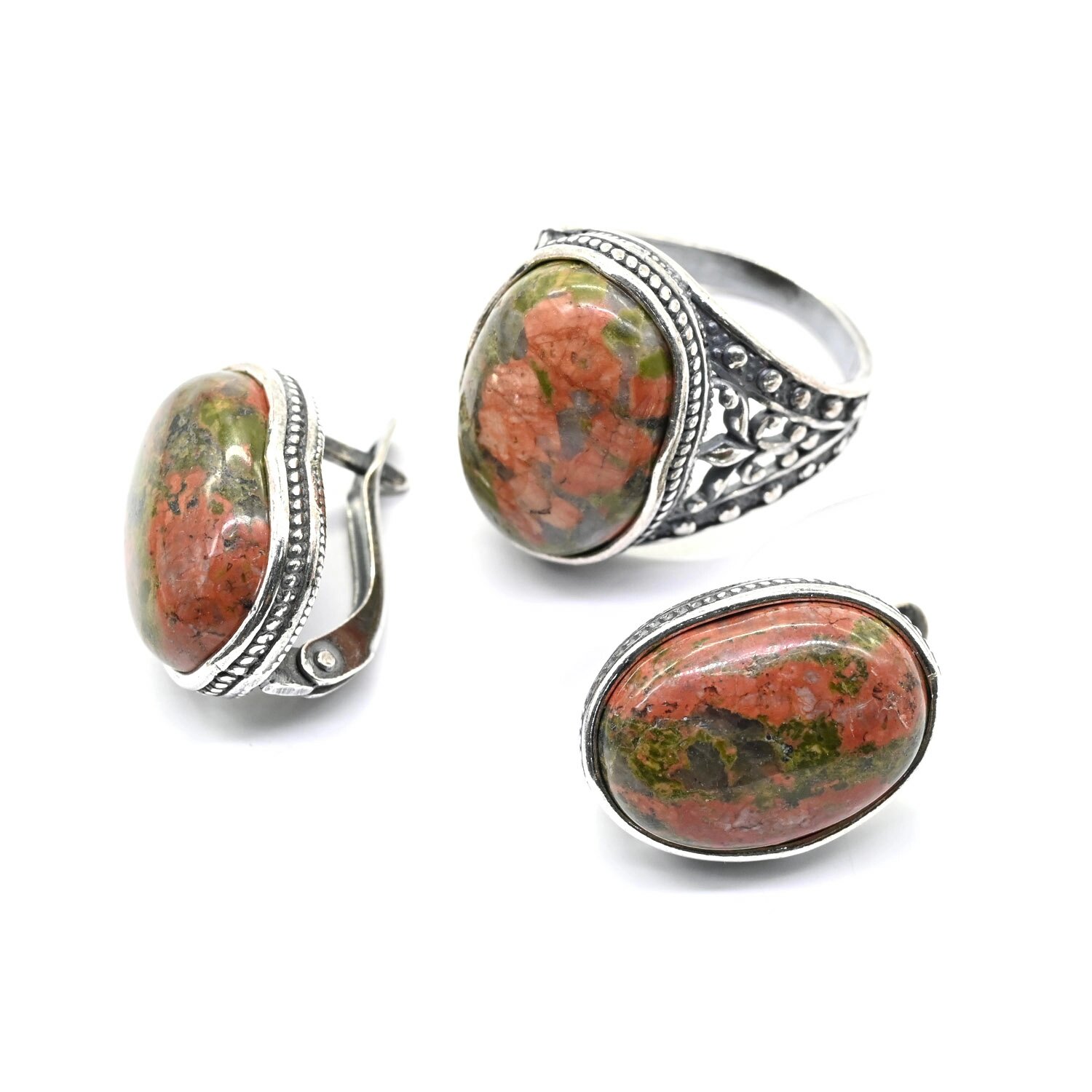 Комплект бижутерии: кольцо, яшма