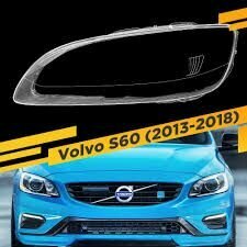 Стекла фар для VOLVO S60 (2013-2018) / Комплект 2шт / Стекла на Вольво 60