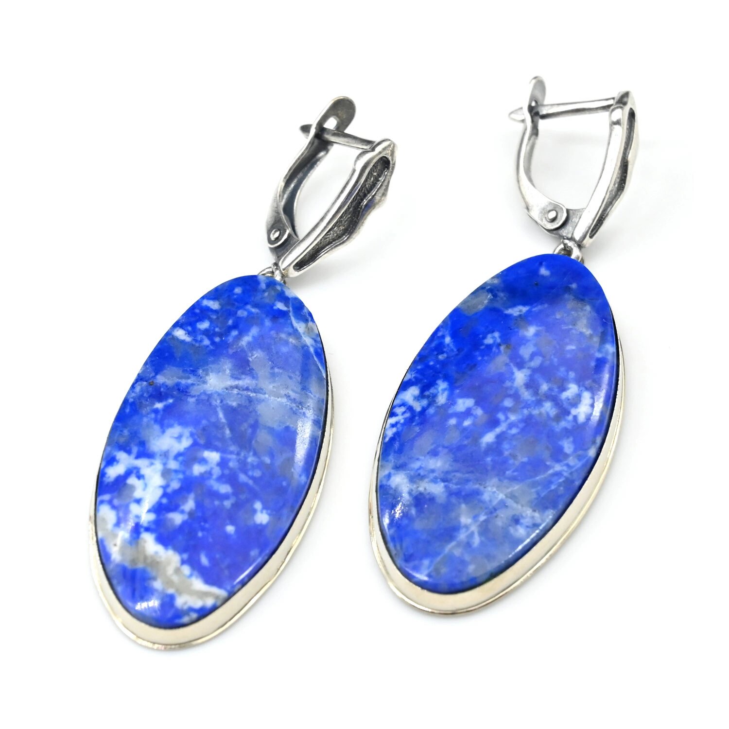 Серьги с подвесками, лазурит