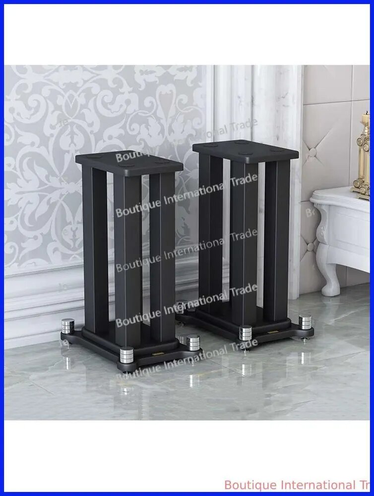 Стойки для акустики 25x30x40 см, пара, деревянные и металлические, бежевые