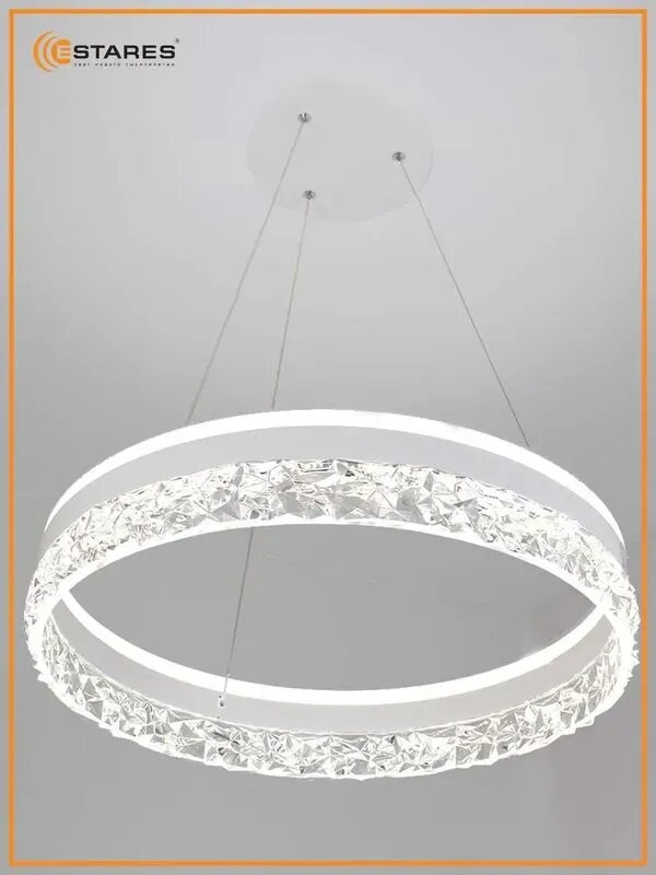 Люстра LED кольцо 80 Вт, 50 см, регулировка высоты, цвет и яркость, для гостиной, спальни, LED — фото 1