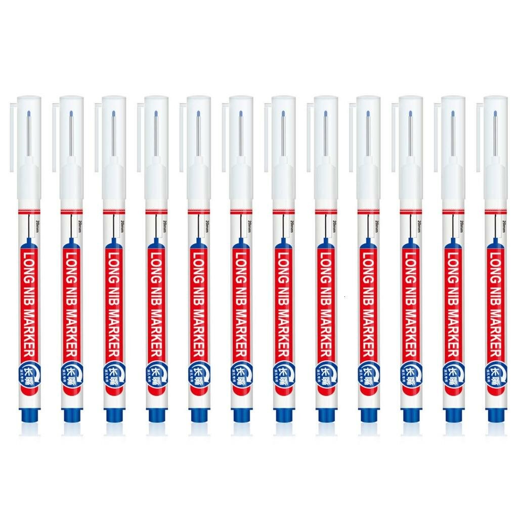 Водостойкие маркеры для глубоких отверстий, 12 шт, Синий