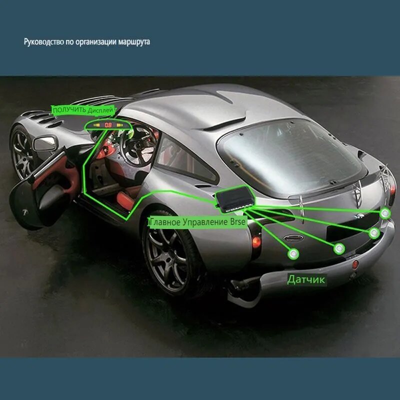 HIPPCRON Парктроник датчики 4 шт. Золотой цвет, для авто, комплект из 4 датчиков парковки — фото 1