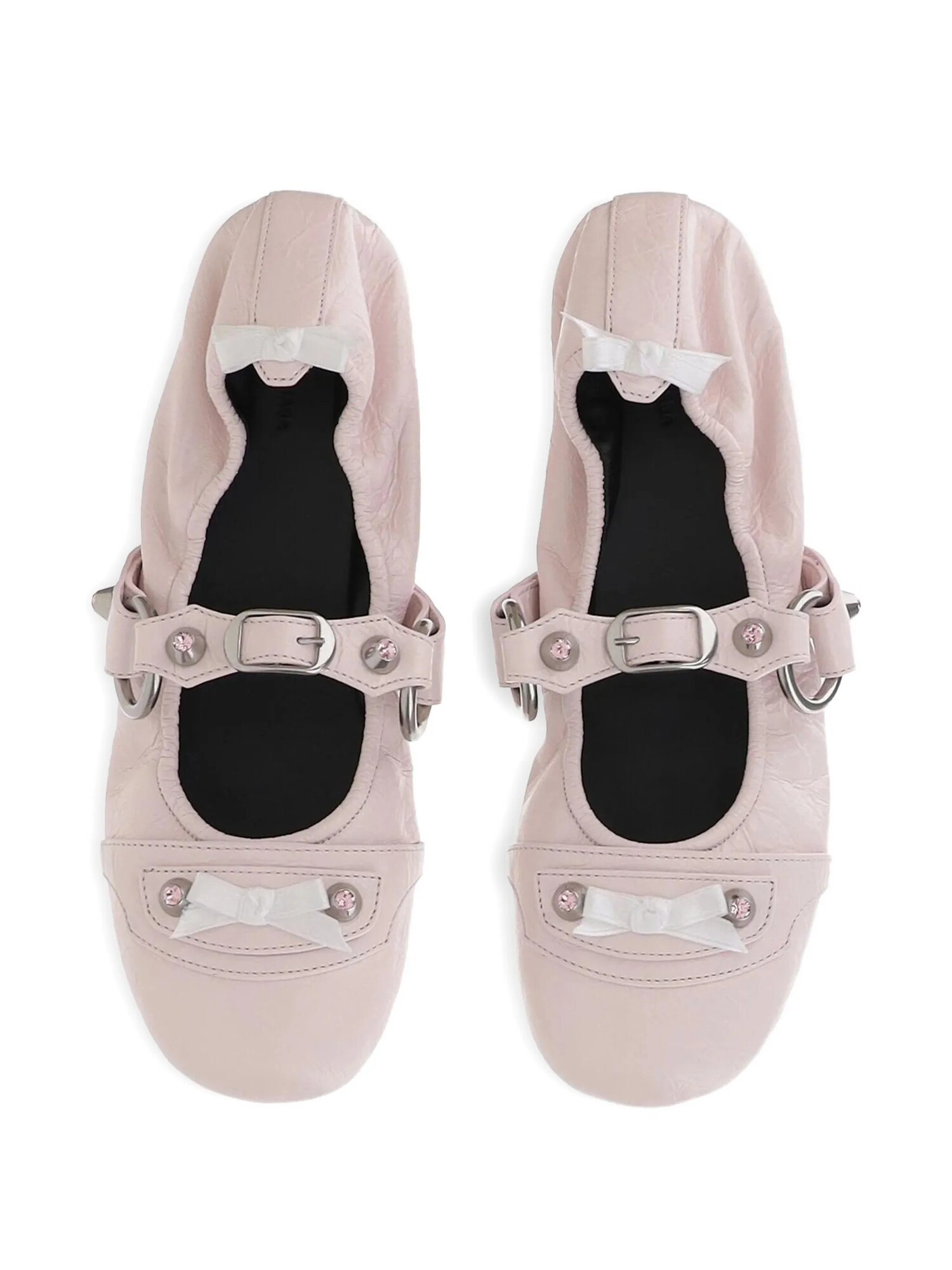 Балетки BALENCIAGA City ring buckle ballet flats, размер 37, розовый — фото 1