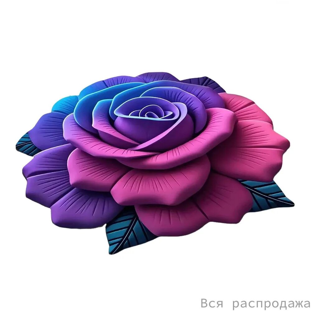 Ковер 3D цветок пиона 80x80 см из полиэфирного волокна, круглый, для гостиной и спальни