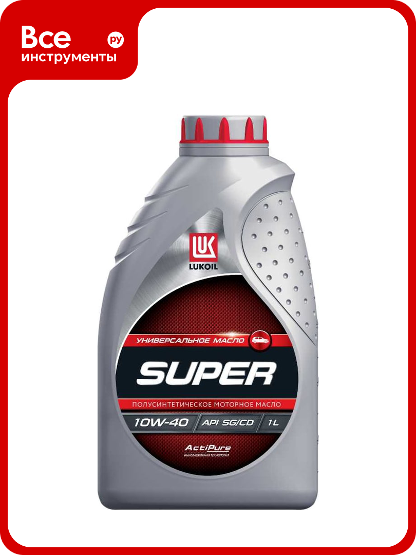 Моторное масло Лукойл супер полусинтетическое SAE 10W-40, API SG/CD, 1 л 19191
