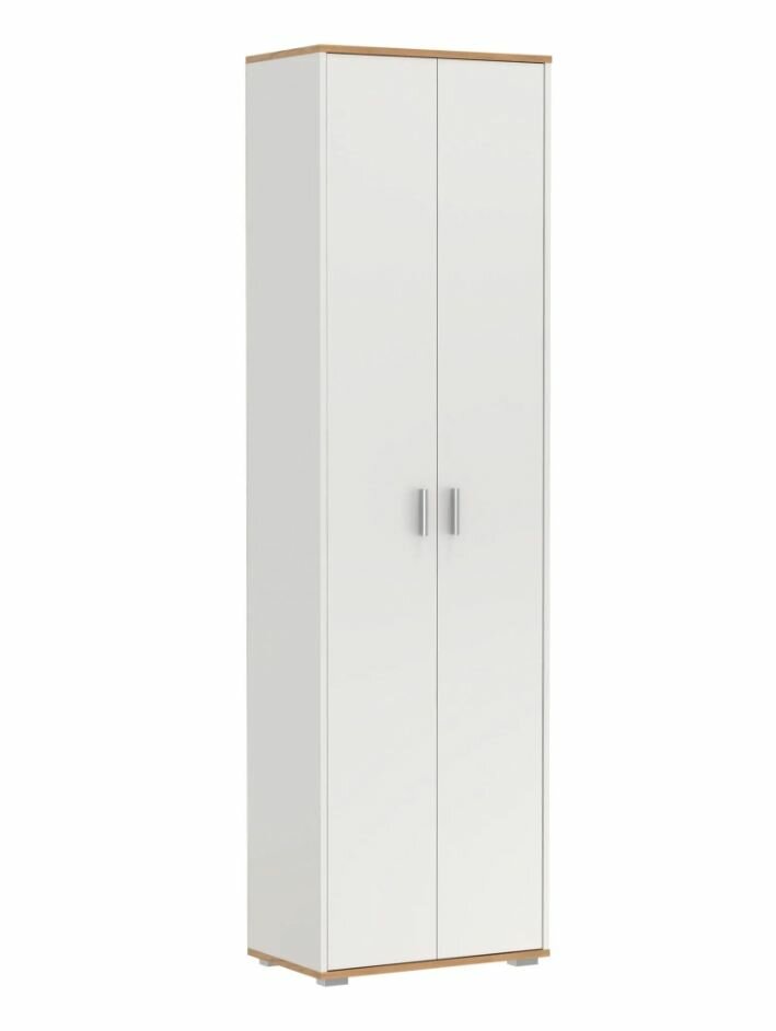 Шкаф 65.07 Антре распашной белый/дуб золотой, ЛДСП, 600х2087х362