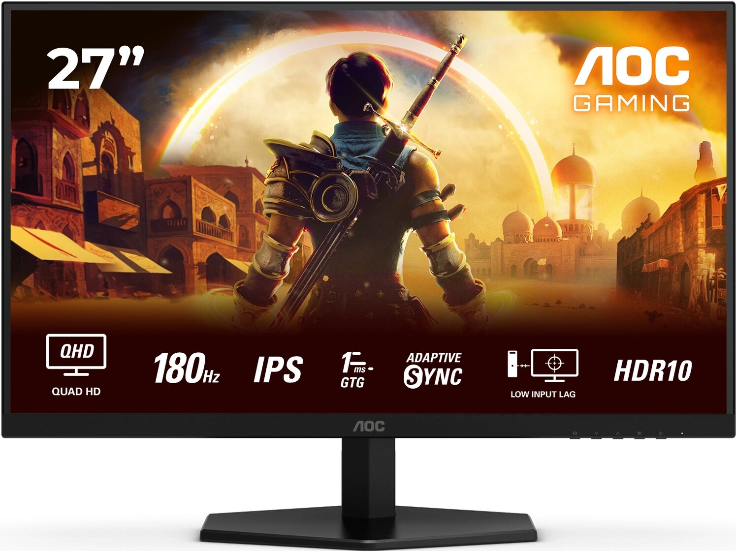 Монитор AOC 27" Q27G42XE черный IPS LED 1ms 16:9 HDMI M/M матовая 300cd 178гр/178гр 2560x1440 180Hz FreeSync DP 2K 3.88кг