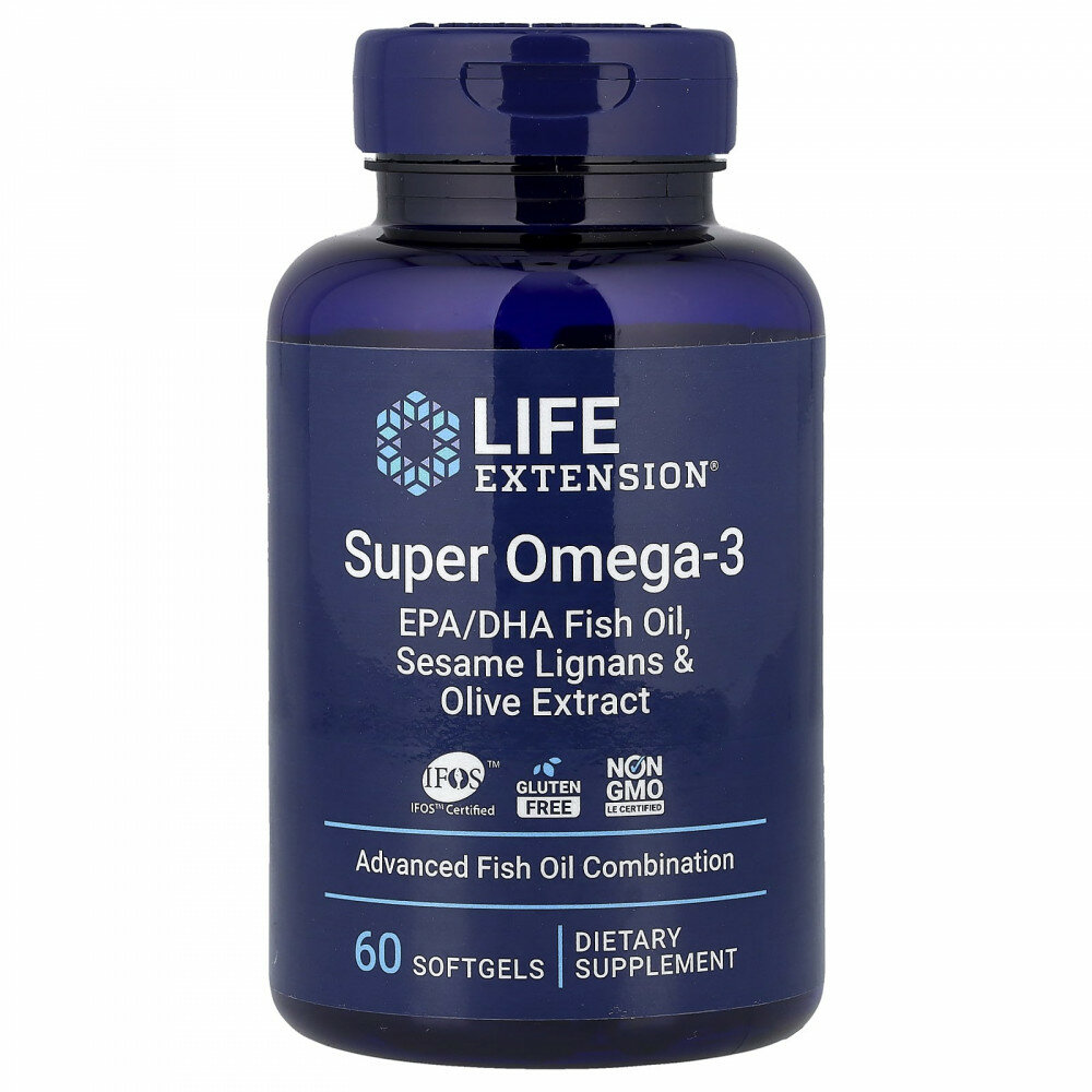Life Extension, Super Omega-3, 60 мягких таблеток