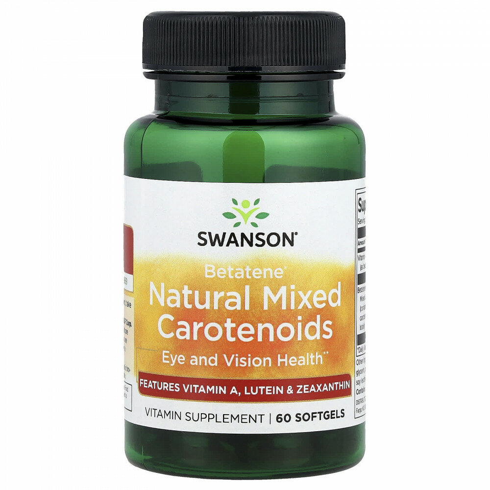 Swanson, Betatene®, натуральные смешанные каротиноиды, 60 мягких таблеток