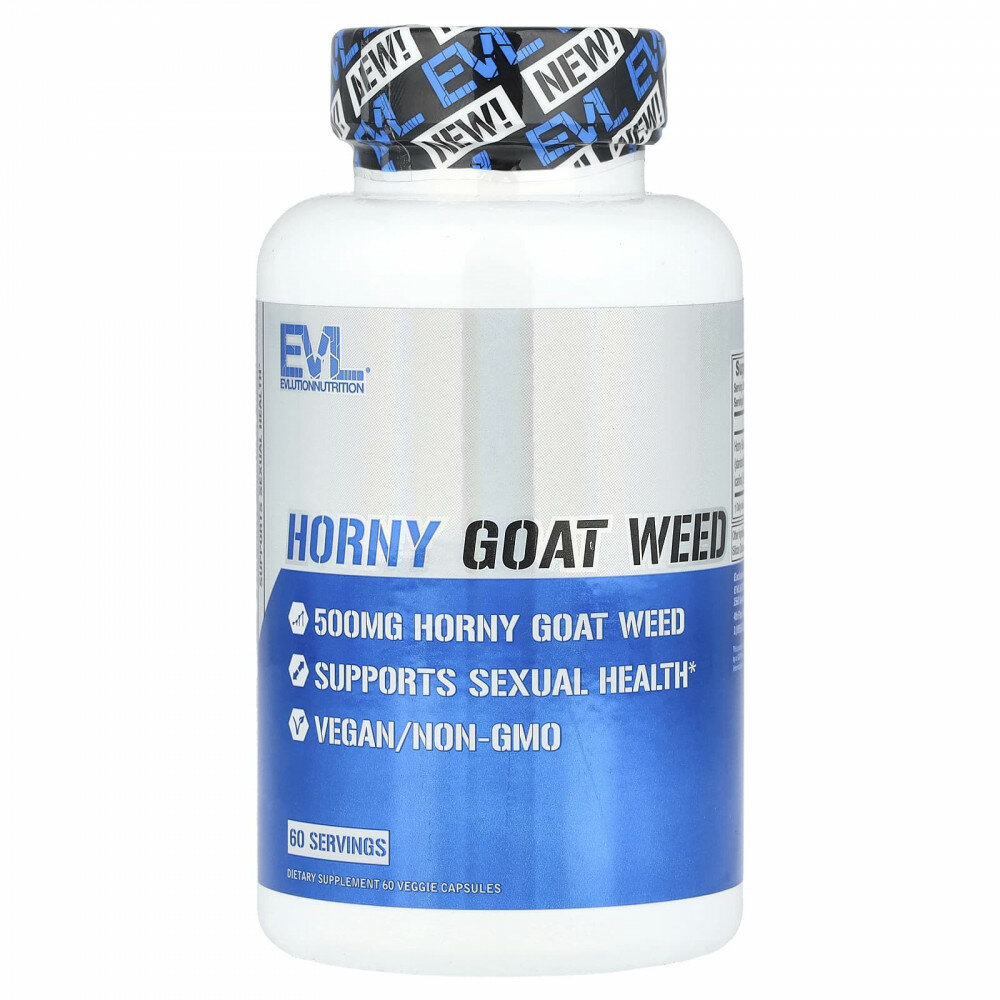 EVLution Nutrition, Horny Goat Weed, 500 мг, 60 растительных капсул