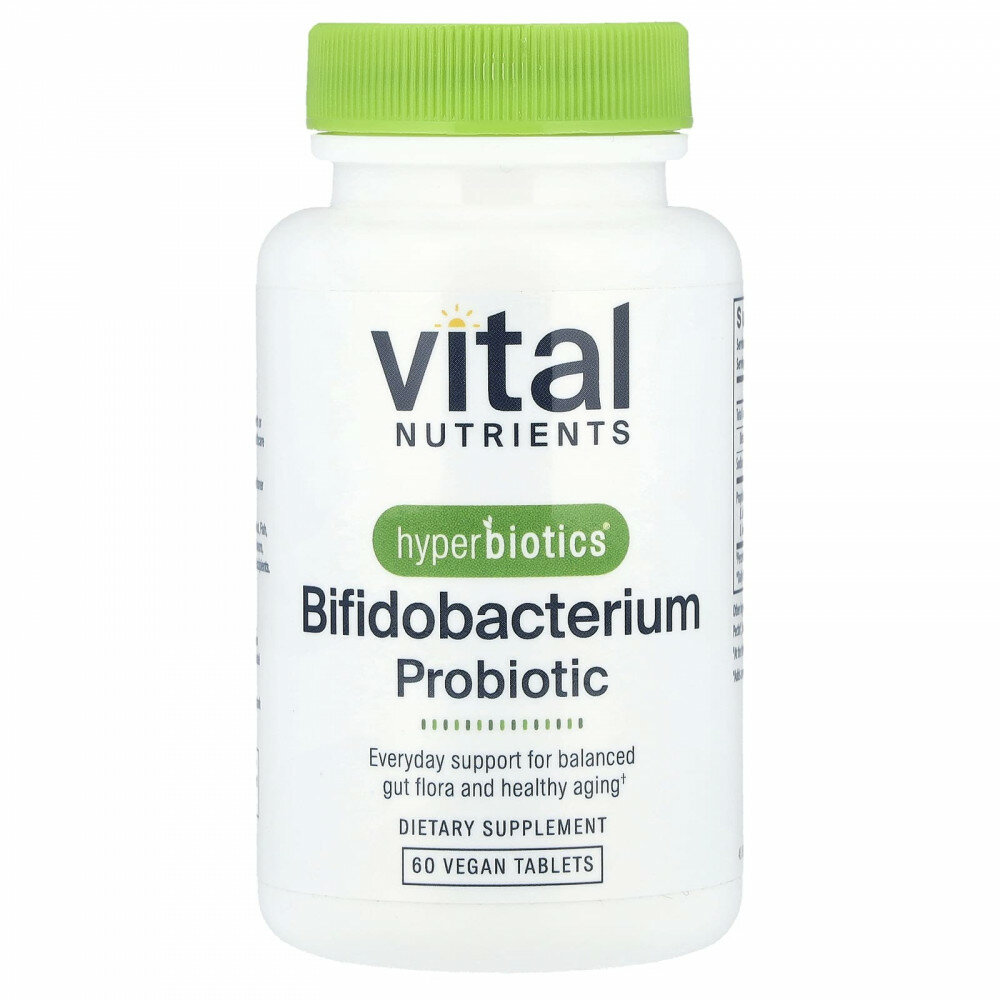 Vital Nutrients, Hyperbiotics®, пробиотик бифидобактерий, 60 веганских таблеток