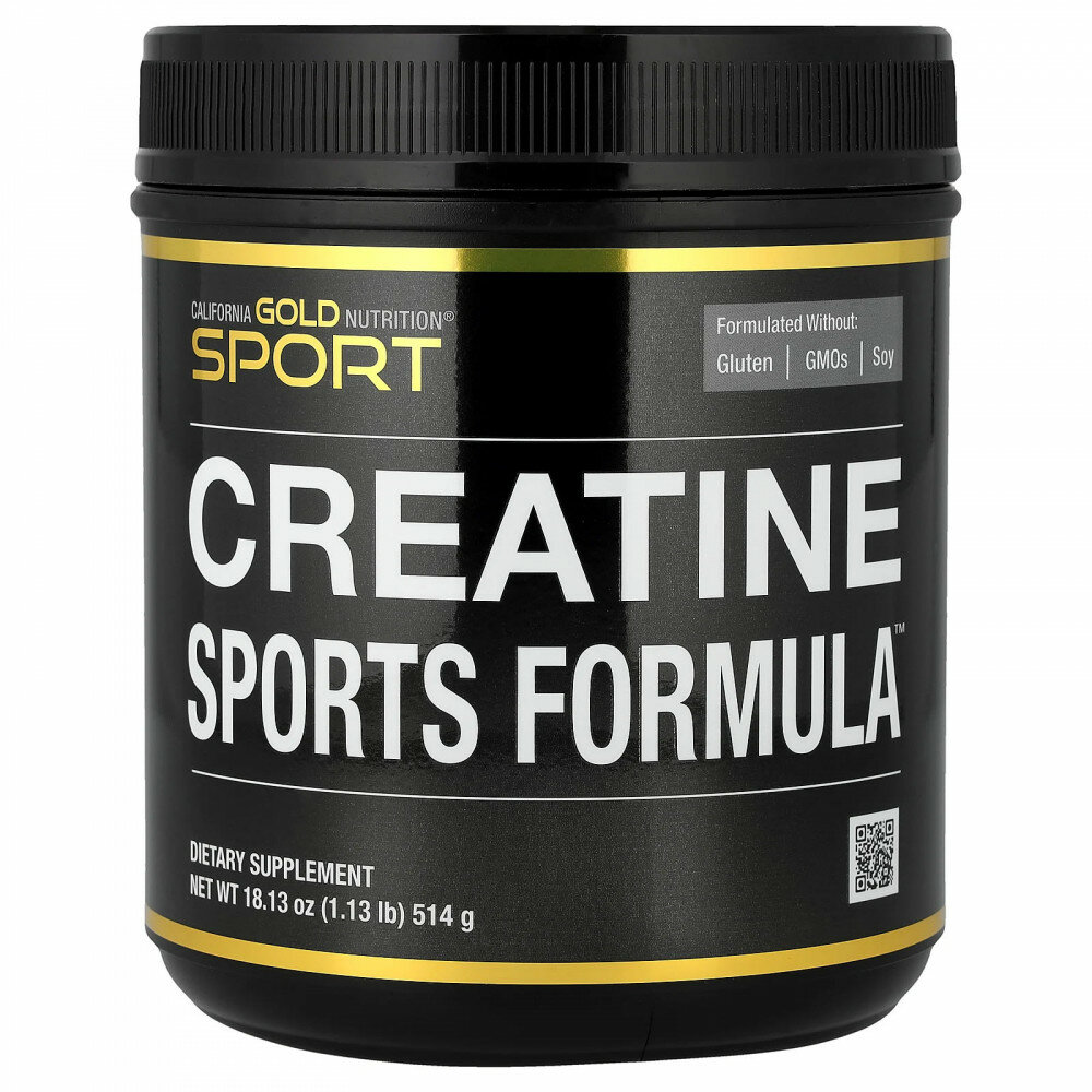 California Gold Nutrition, Sport, Creatine Sports Formula™, со смесью аминокислот, бета-аланином, соком свёклы и кокосом, 514 г