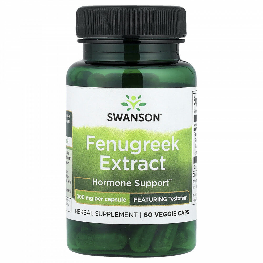 Swanson Vitamins, экстракт пажитника, 300 мг, 60 растительных капсул