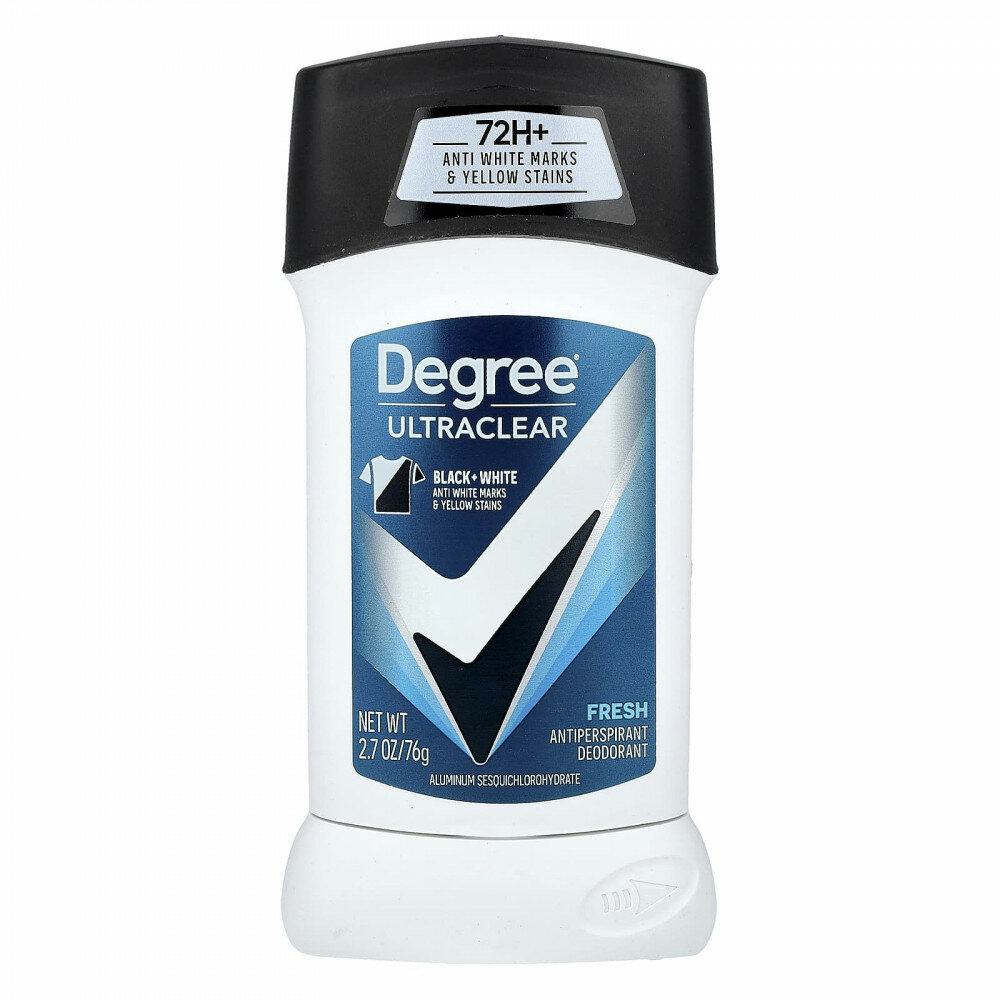 Degree, UltraClear, Black + White, дезодорант-антиперспирант, свежий аромат, 76 г (2,7 унции)