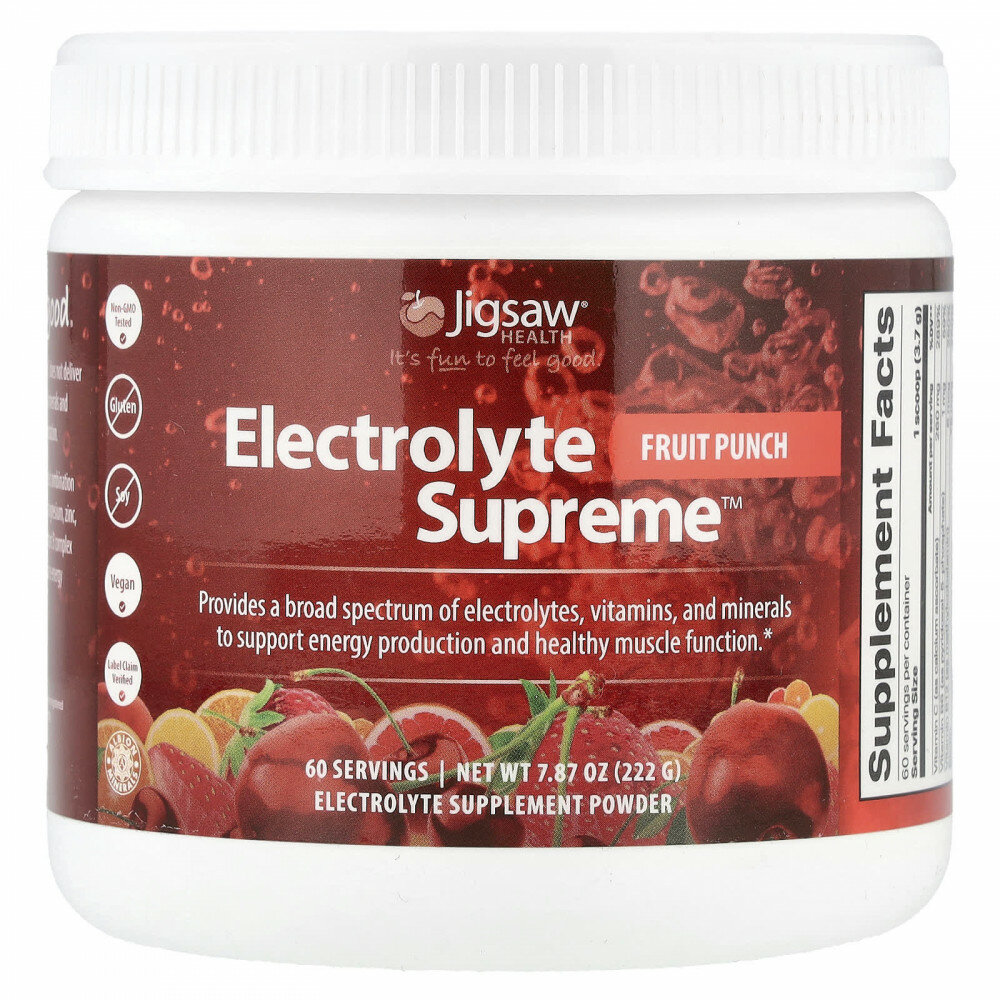 Jigsaw Health, Electrolyte Supreme ™, фруктовый пунш, 222 г (7,87 унции)