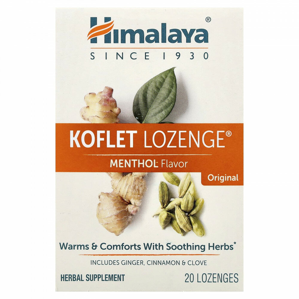 Himalaya, Koflet Lozenge®, оригинальный, ментол, 20 пастилок