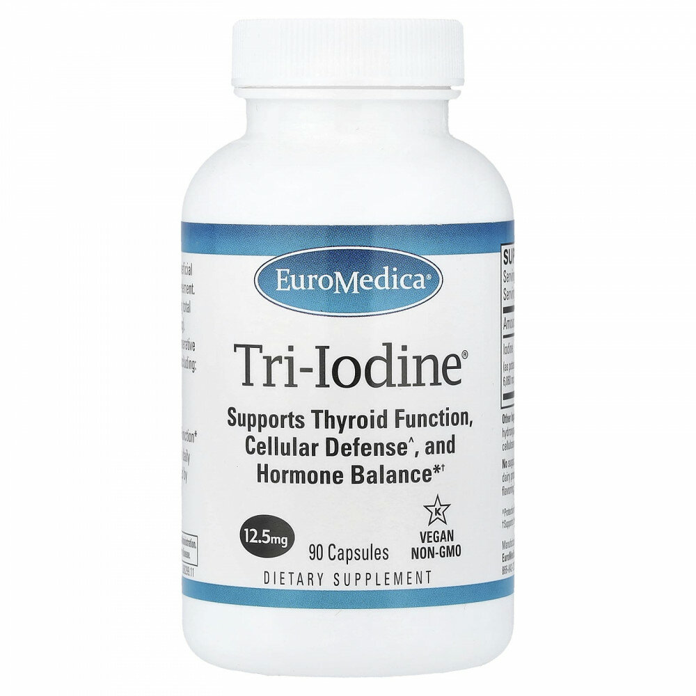 EuroMedica, Tri-Iodine®, 12,5 мг, 90 капсул