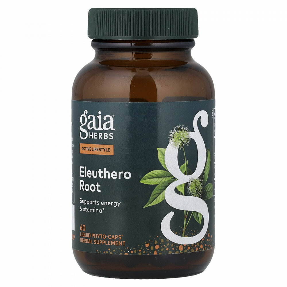 Gaia Herbs, корень элеутерококка, 60 жидк. унций Phyto-Caps® (277 мг в 1 капсуле)