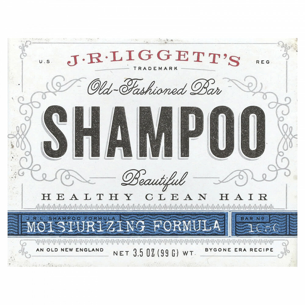 J.R. Liggett's, Old-Fashioned Shampoo Bar, увлажняющая формула, 99 г (3,5 унции)