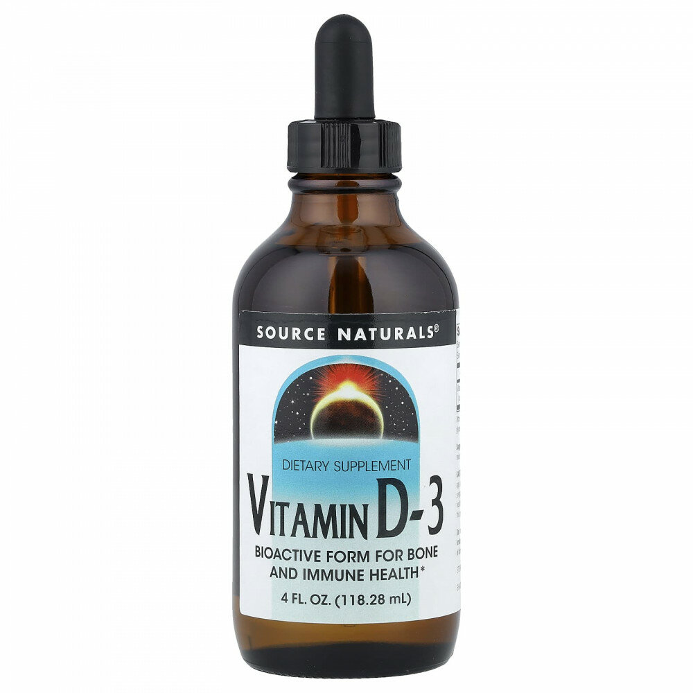 Source Naturals, витамин D3, 118,28 мл (4 жидк. унции)
