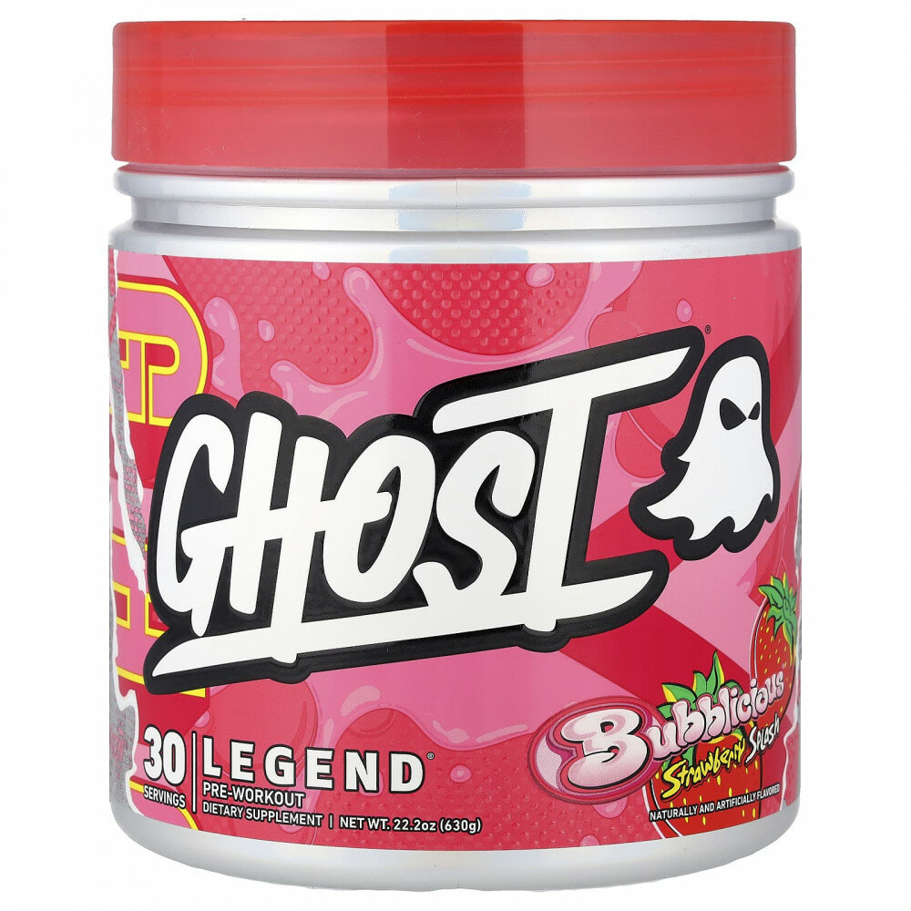Ghost, Legend®, предтренировочный комплекс со вкусом клубники, 630 г (22,2 унции)