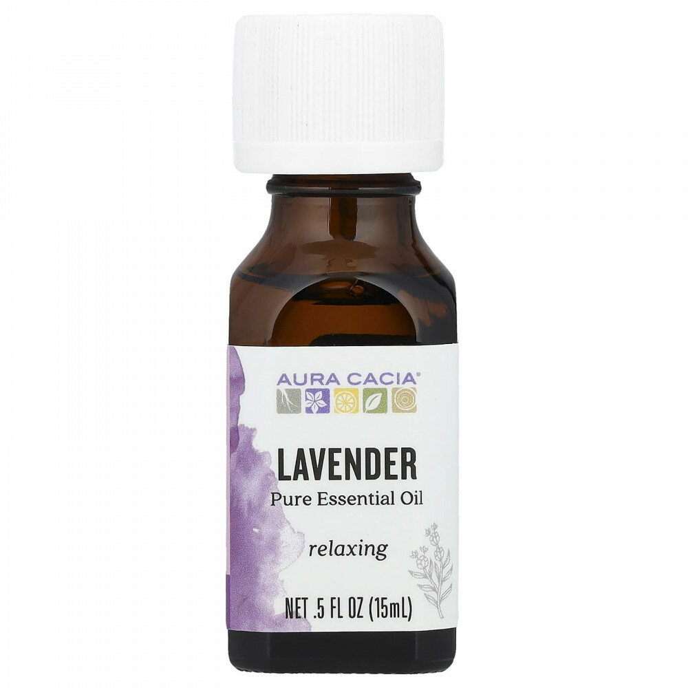 Aura Cacia, чистое эфирное масло, лаванда, 15 мл (0,5 жидк. унции)