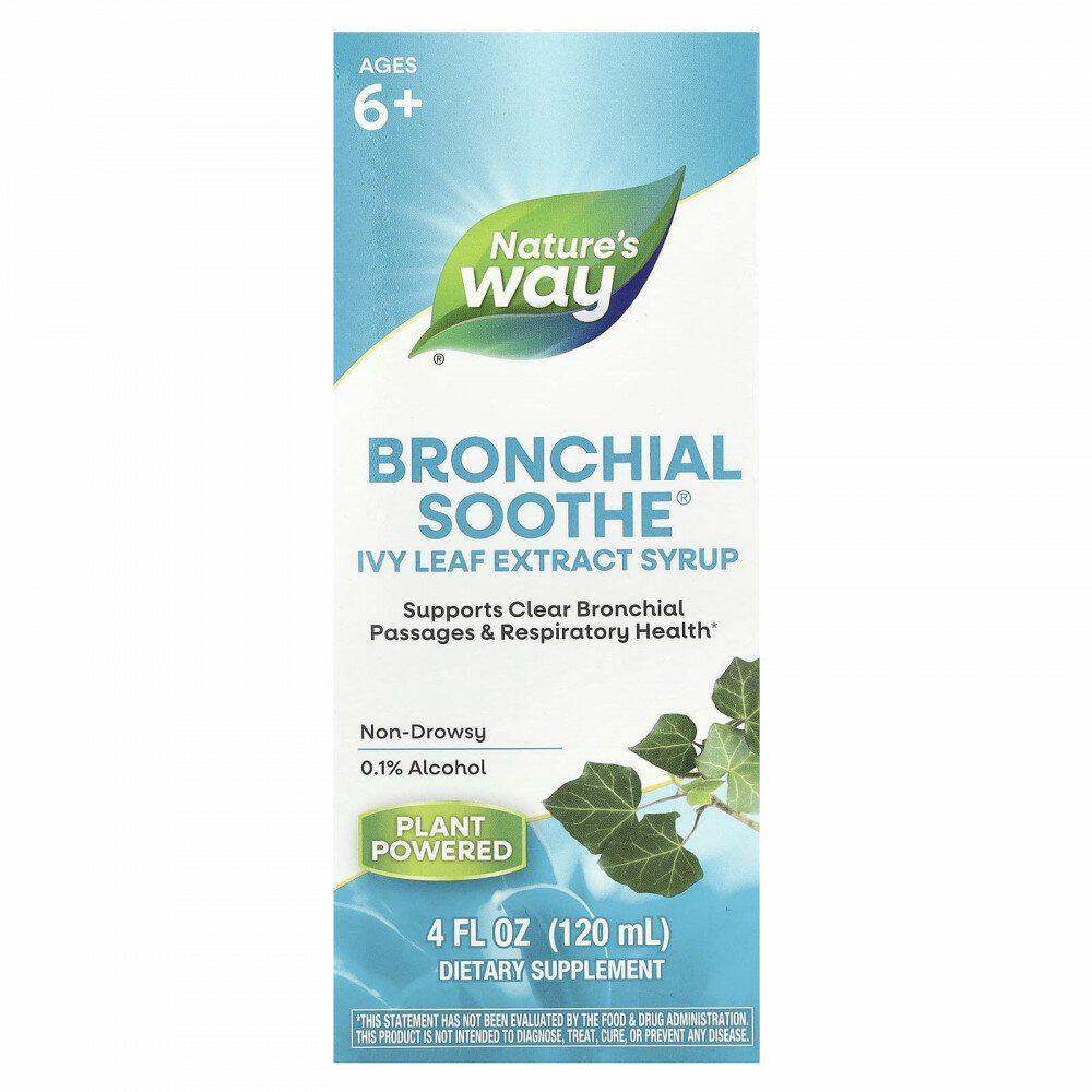 Nature's Way, Bronchial Soothe®, сироп с экстрактом листьев плюща, для детей от 6 лет, 120 мл (4 жидк. Унции)