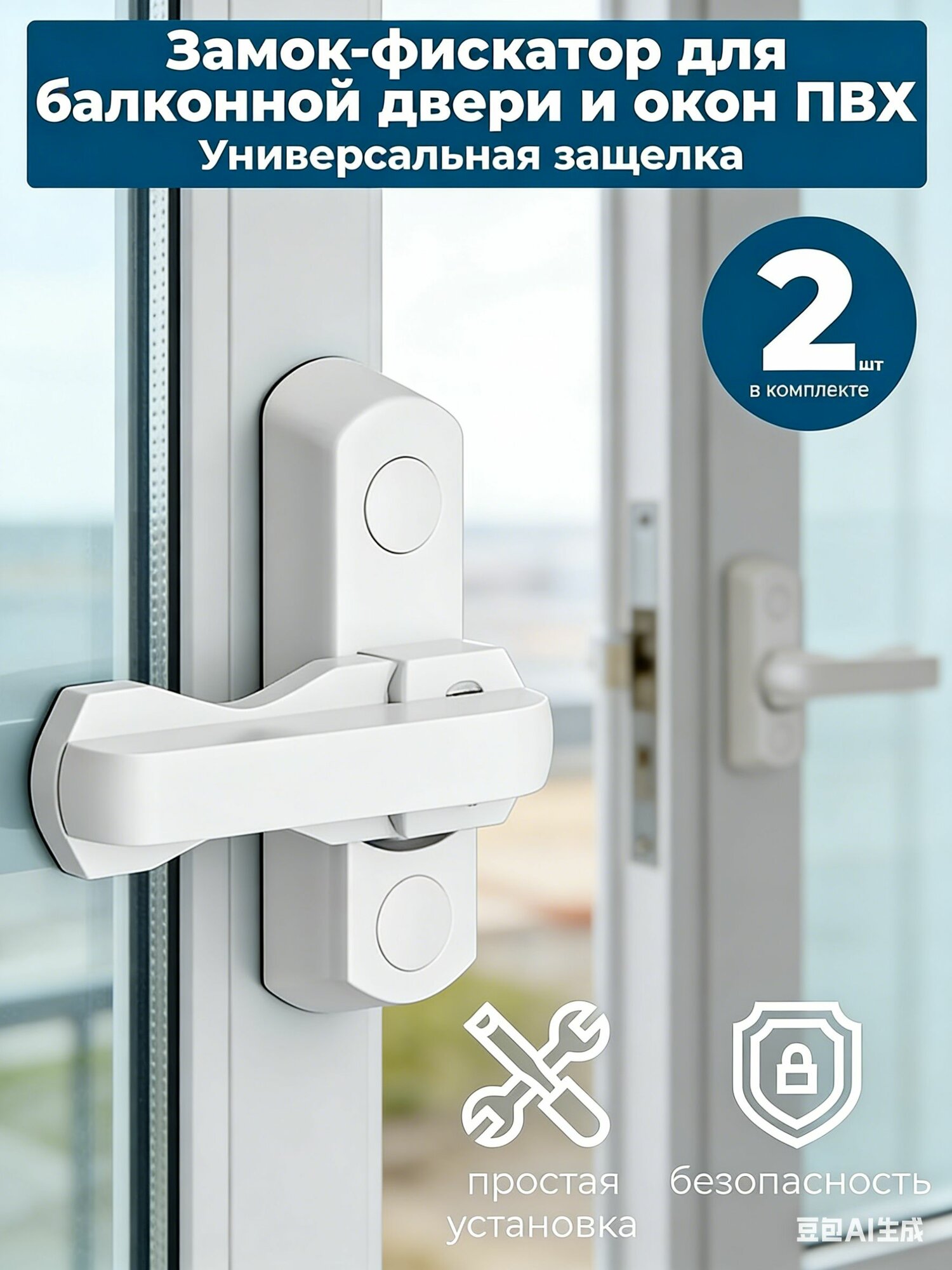 Фиксатор для окна и двери, блокиратор открывания 2 штуки, защита от детей и ограничение ширины, для безопасности дома