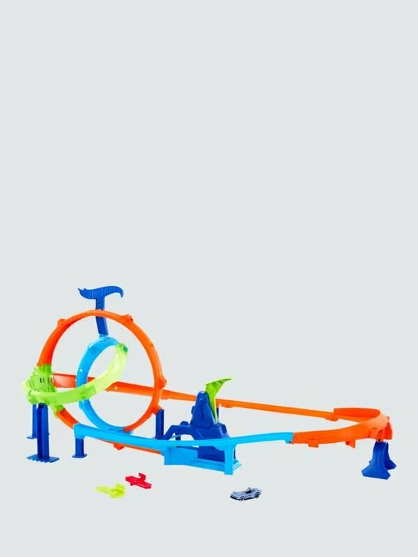 Hot Wheels Трюковые трассы с быстрым запуском, набор трасс Циклон Stunt Tracks Rapid Launch Cyclone Track Set