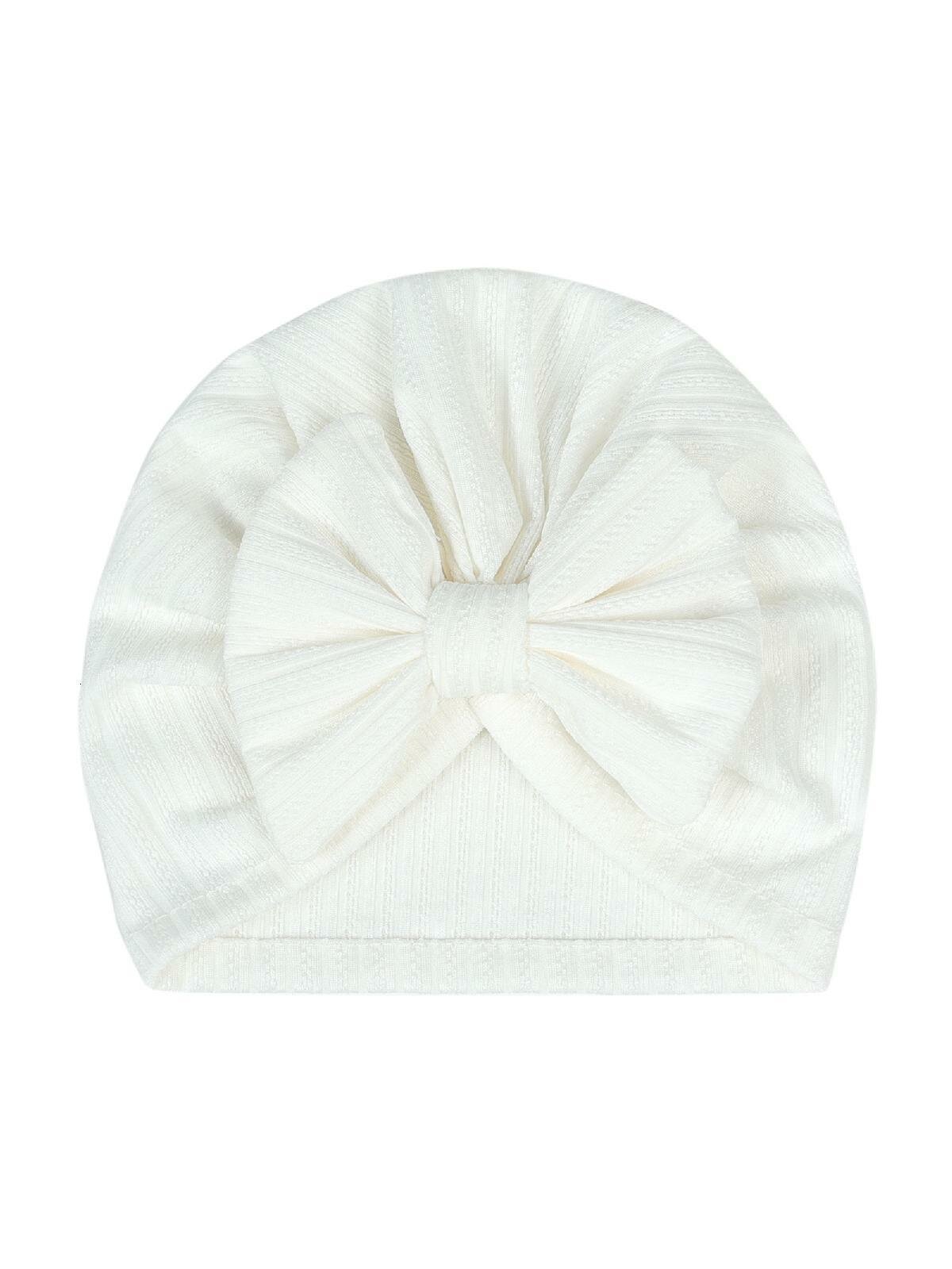 Детская шапочка-бини с бантом, Белый